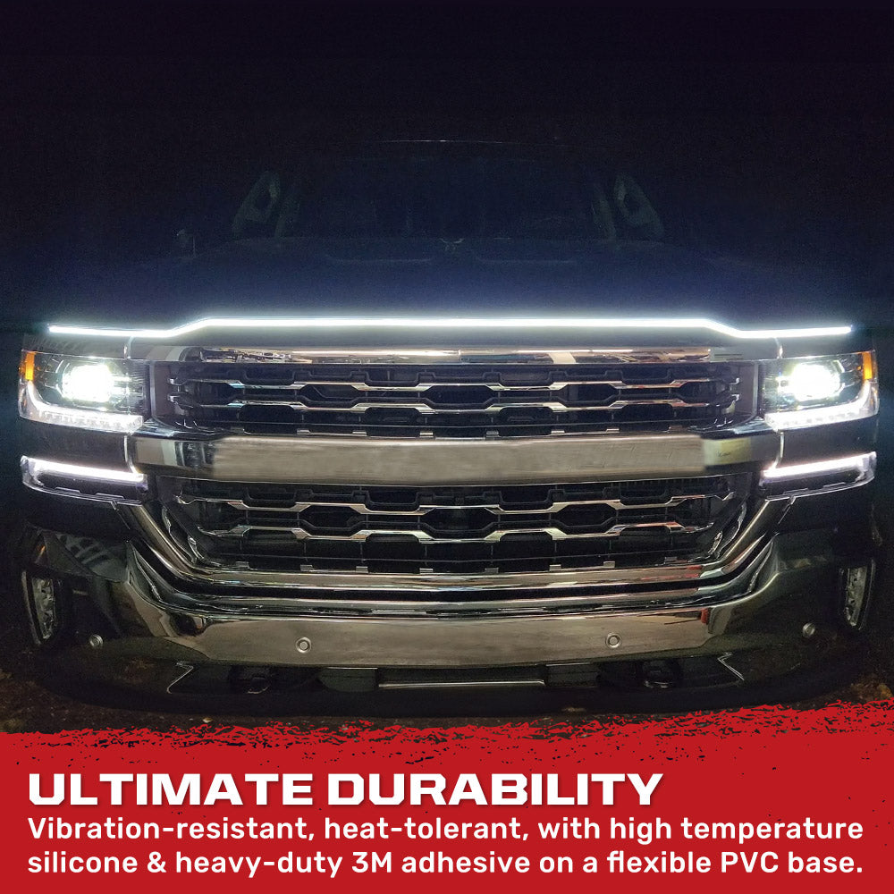 High Power DRL Hood LED Light with Start-up Sequence in White or Amber ...