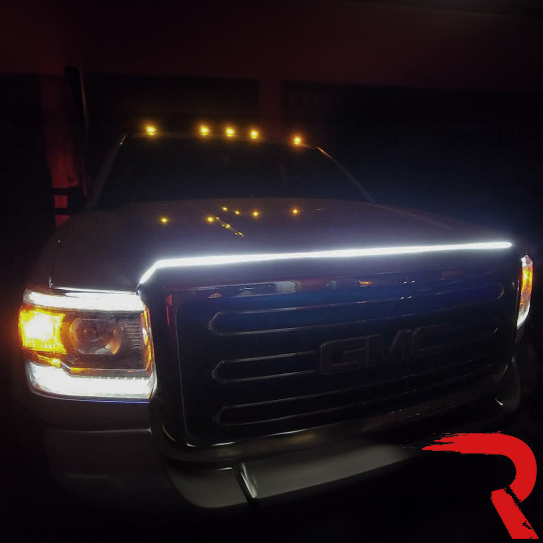 High Power DRL Hood LED Light with Start-up Sequence in White or Amber ...