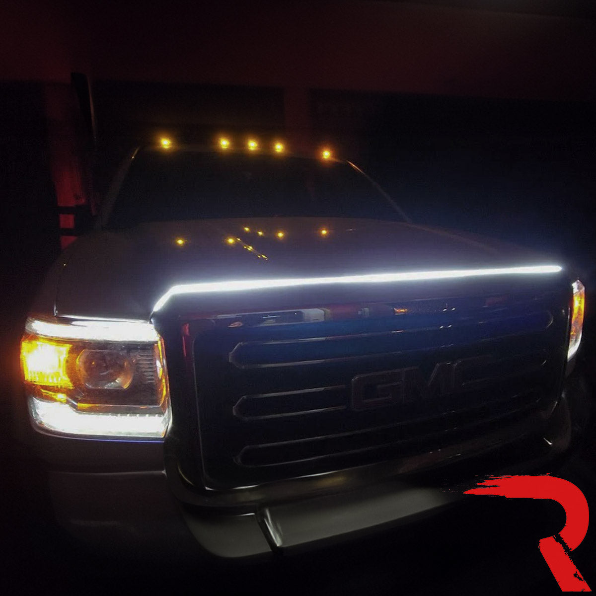 High Power DRL Hood LED Light with Start-up Sequence in White or Amber ...