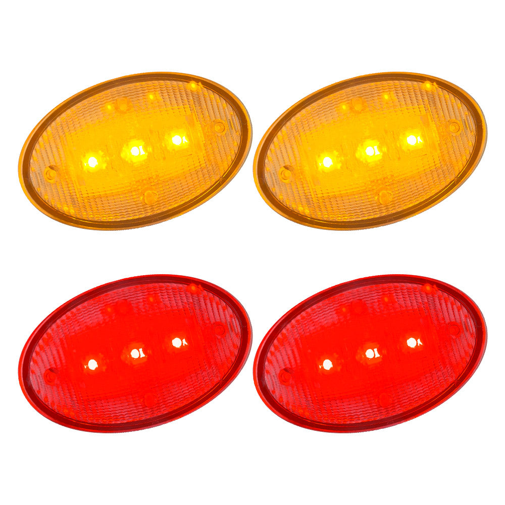 Ford Super Duty 99-10 Amber & Red Fender LED Lights (4-Piece Set) Smok ...