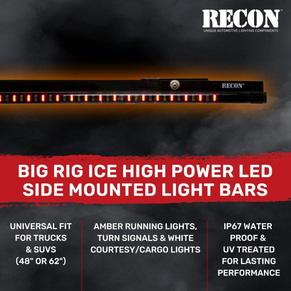 "Big Rig Ice" Side Mounted High Power LED Light Bar Kit Amber Running ...
