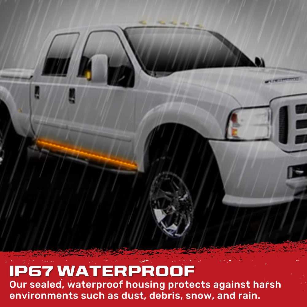 "Big Rig Ice" Side Mounted High Power LED Light Bar Kit Amber Running ...