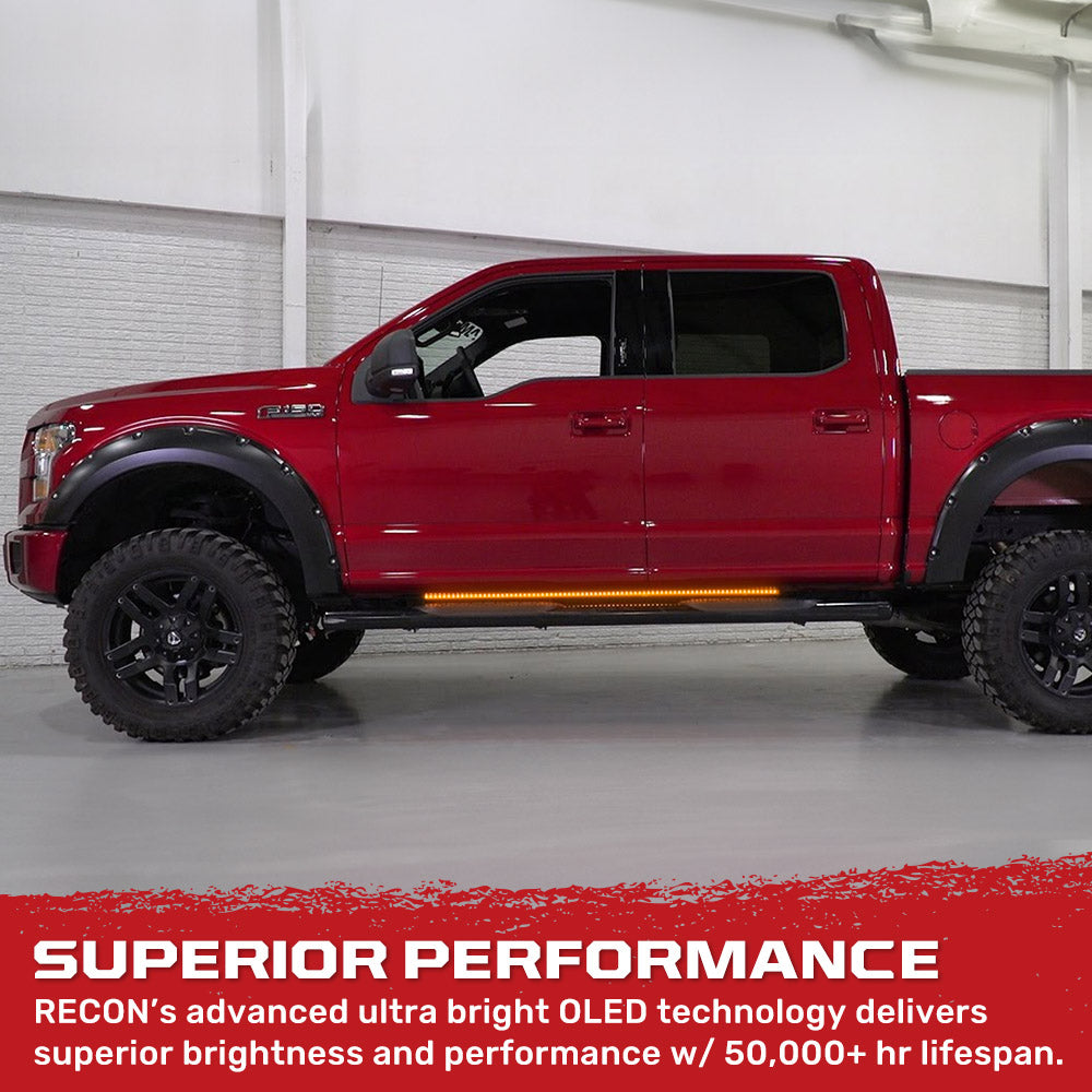 "Big Rig Ice" Side Mounted High Power LED Light Bar Kit Amber Running ...