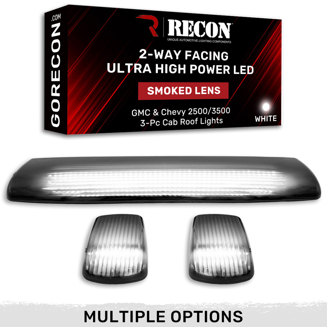 GMC & Chevy 15-19 Heavy-Duty 3 Piece Cab Roof Light Kit 2-Way Front ...