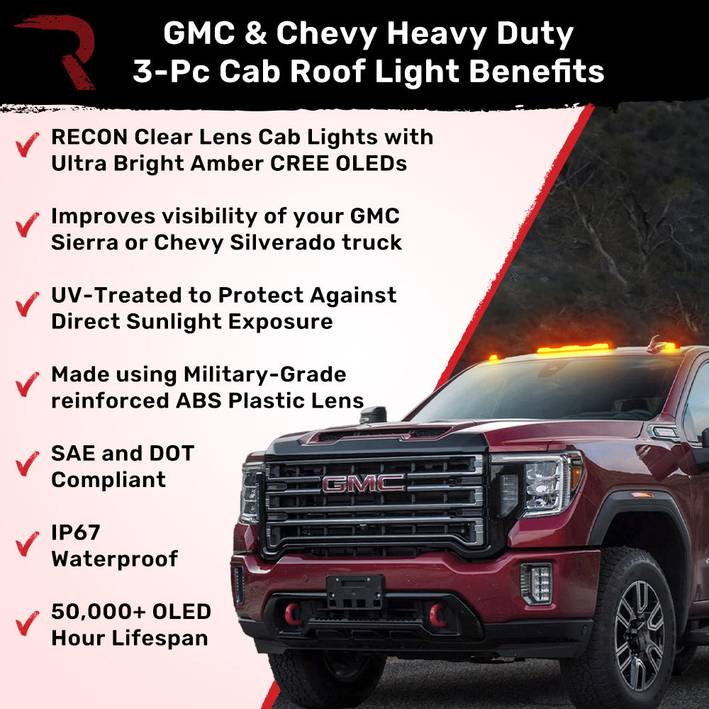 GMC & Chevy 20-25 (4th GEN Body Style) Heavy-Duty (3-Piece Set) Clear ...