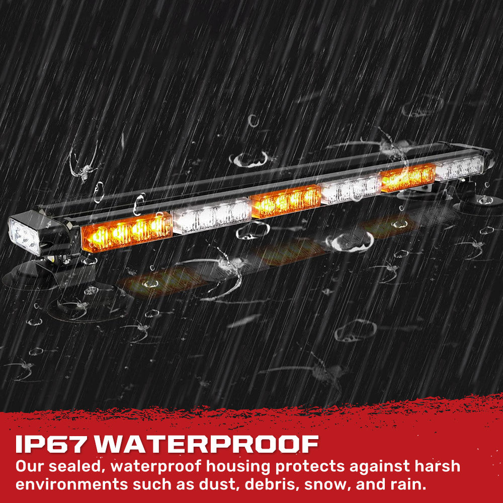 Exterior Roof Mounted 29.5" Emergency LED Strobe Light Bar in Amber ...