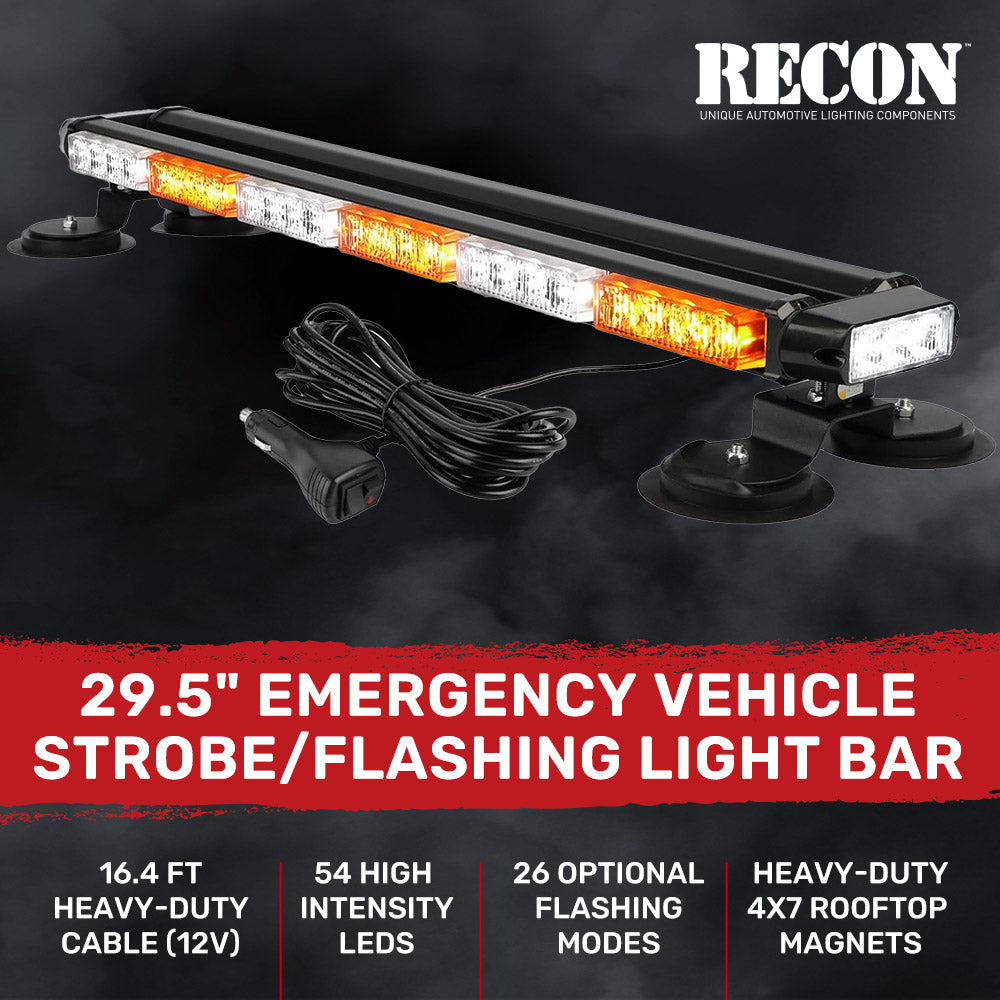 Exterior Roof Mounted 29.5" Emergency LED Strobe Light Bar in Amber ...