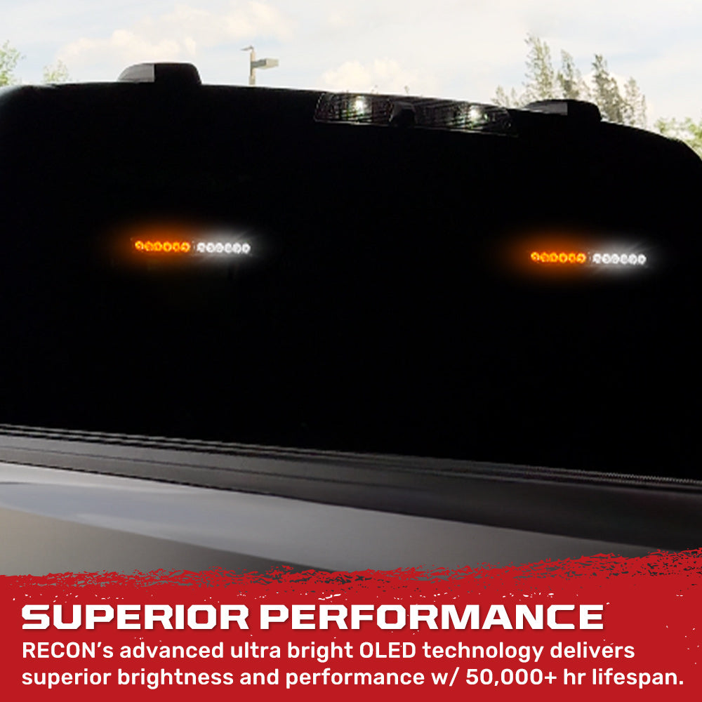 Interior Rear Window 2-PC LED Strobe/Flashing Light Bars in Amber & Wh ...