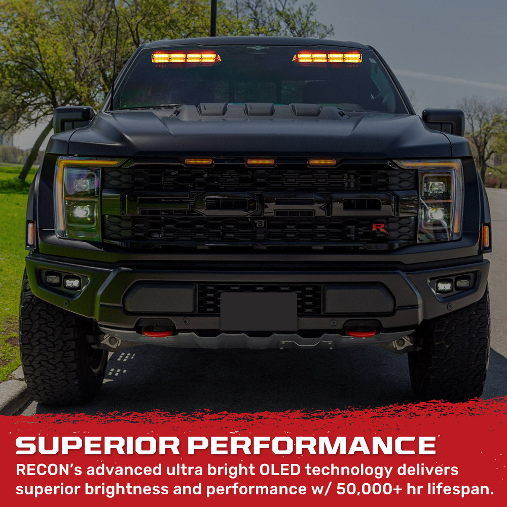 Interior Front Window 2-PC 14" LED Strobe Light Bars Suction Cup Insta ...