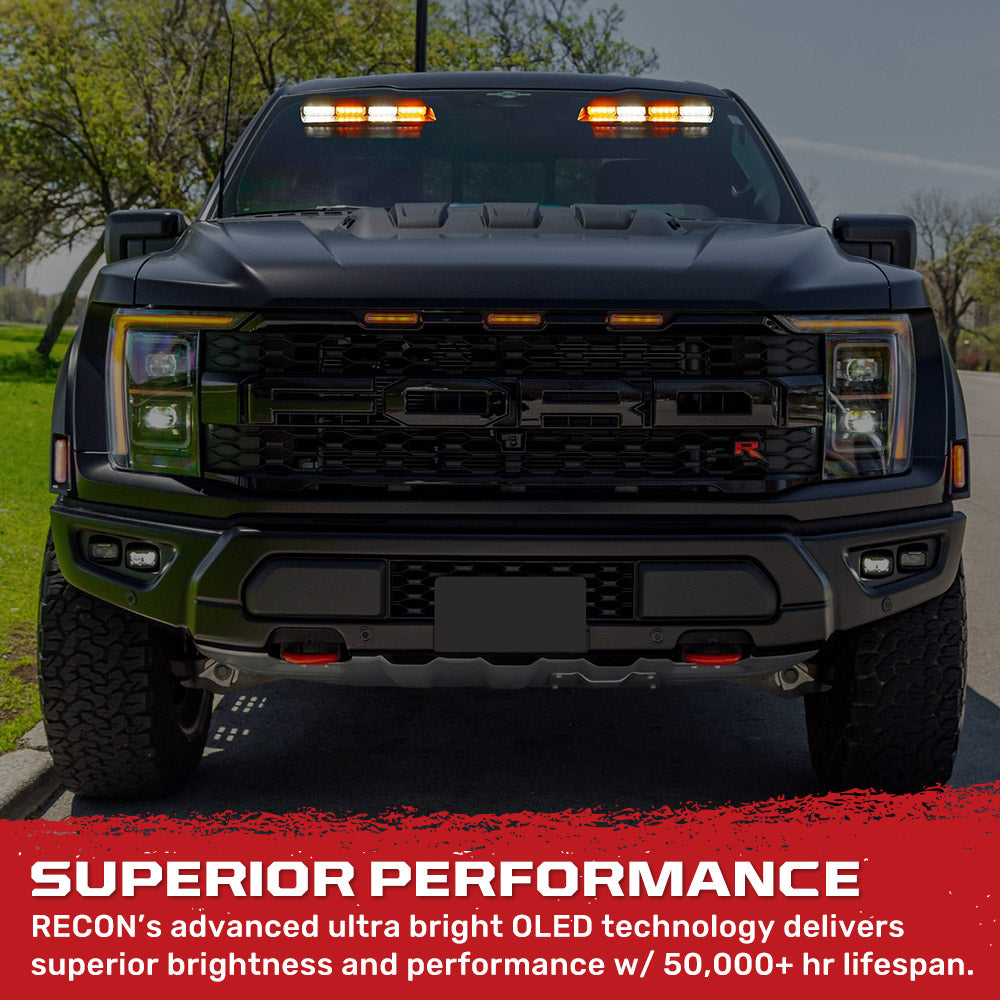 Interior Front Window 2-PC 14" LED Strobe Light Bars Suction Cup Insta ...