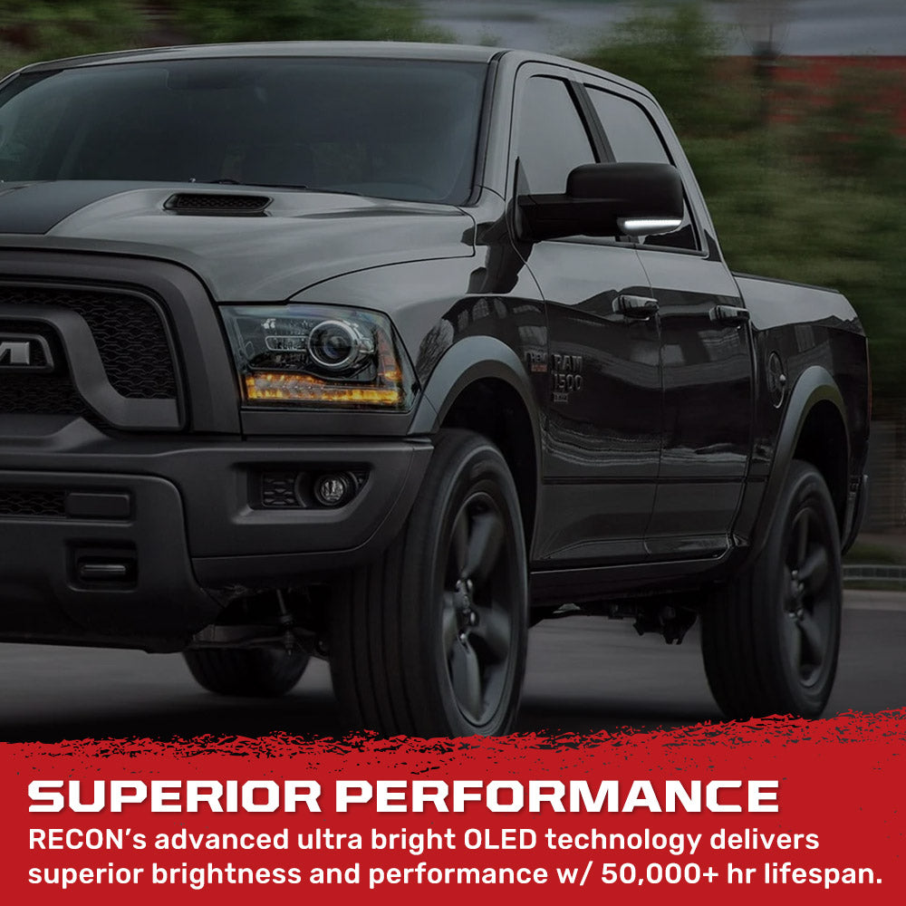 Dodge 09-18 RAM 1500 Side Mirror Lights (2-PC Set) High Power LED Whit ...