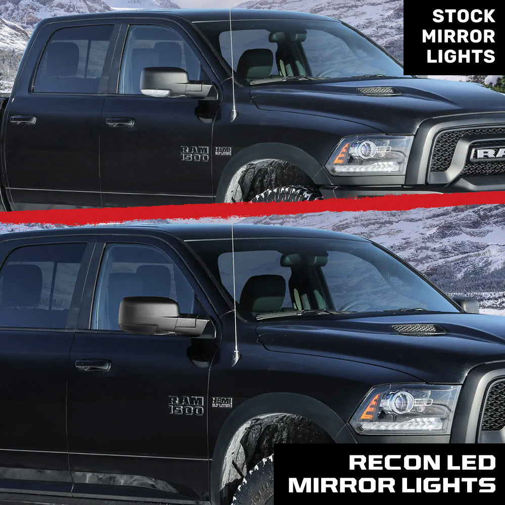 Dodge 09-18 RAM 1500 Side Mirror Lights (2-PC Set) High Power LED Whit ...