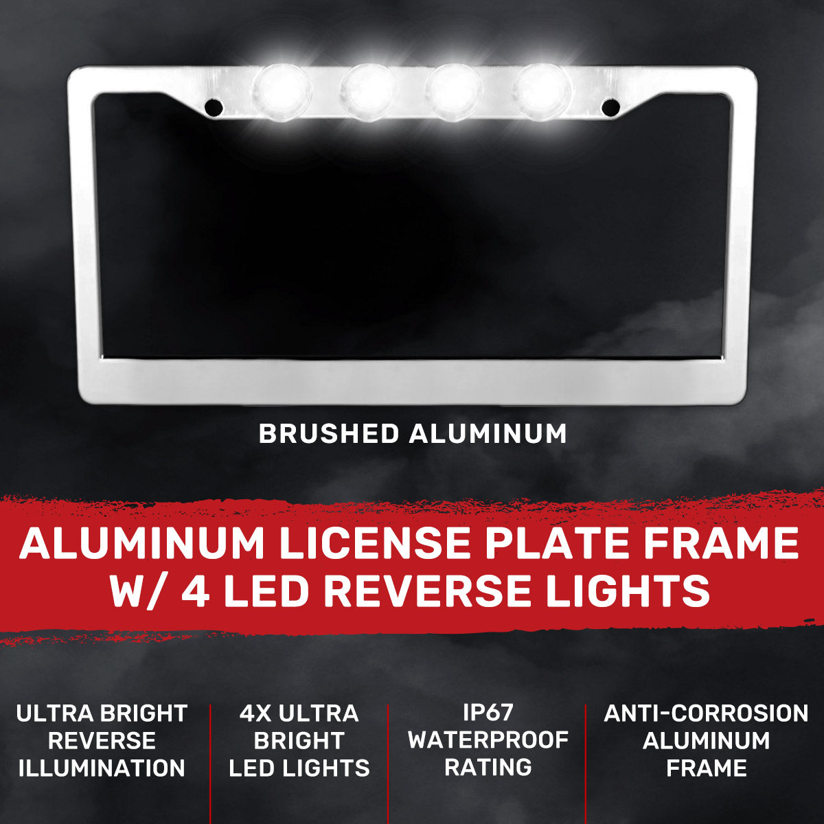 Universal Aluminum Standard U.S License Plate Frame with 4 XML CREE LE ...