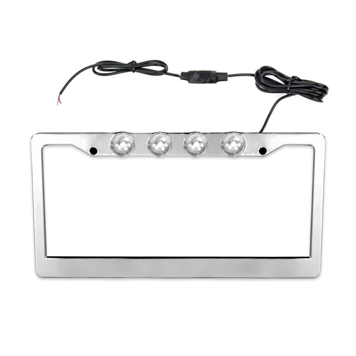 Universal Aluminum Standard U.S License Plate Frame with 4 XML CREE LE ...