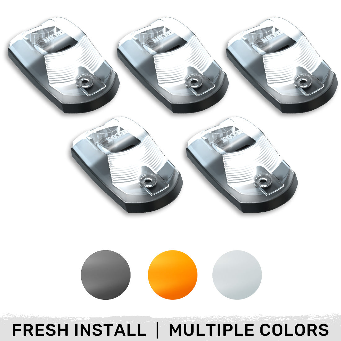 Ford Super Duty 17-25 5-Piece Cab Roof Light Set 2-Way Front & Rear Fa ...