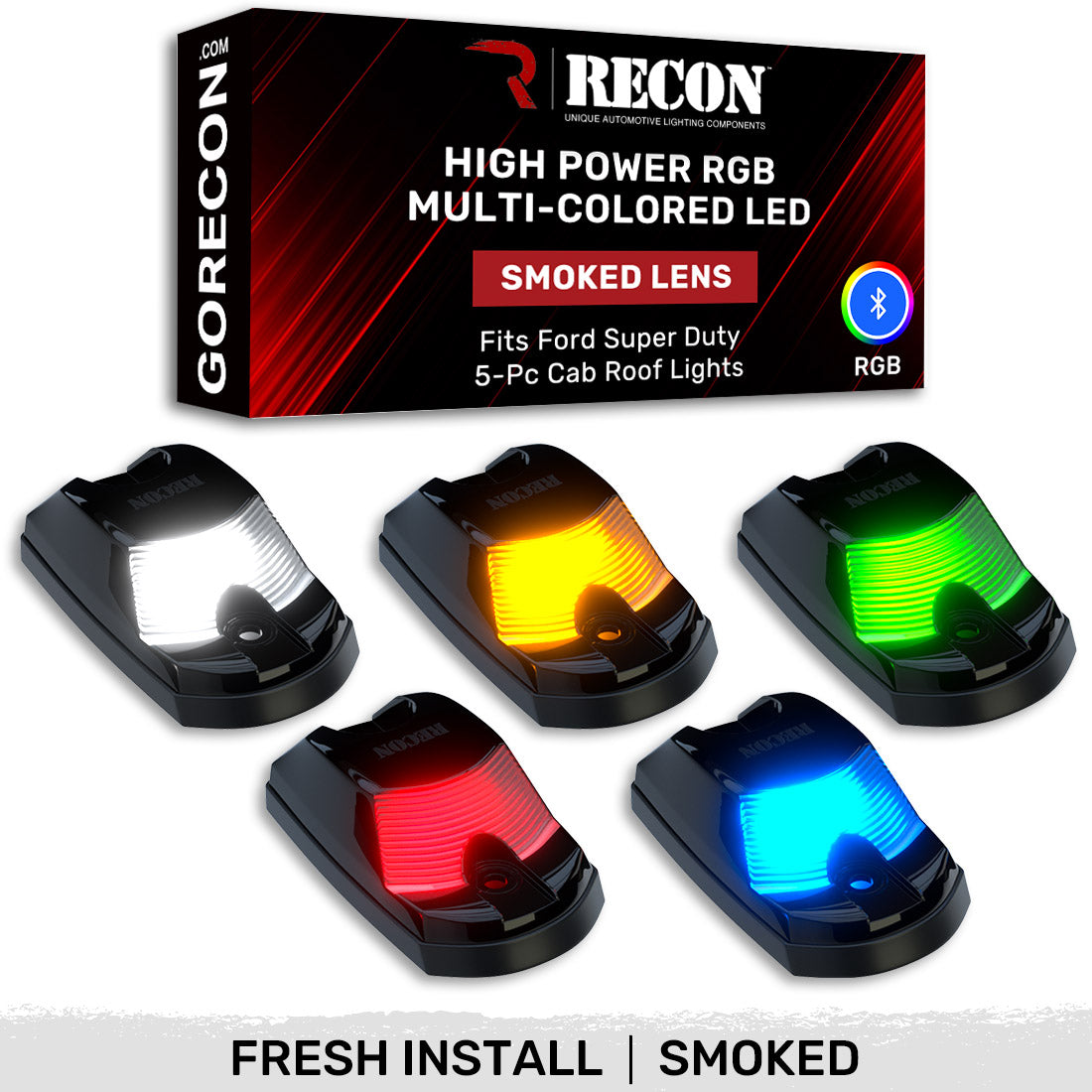 Ford 17-25 Super Duty 5-Piece Ultra Bright RGB Multi-Colored LED Cab R ...