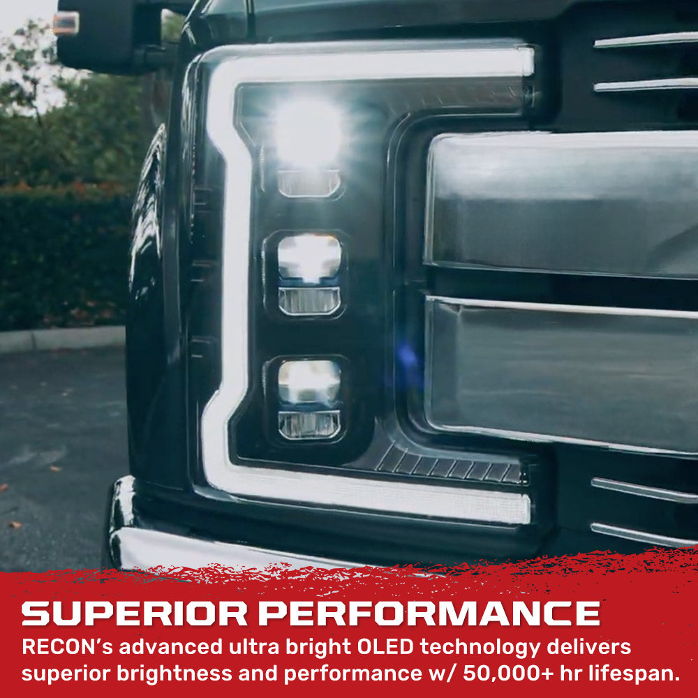 Ford 17-19 Super Duty LED Projector Headlights OLED DRL & Scanning Swi ...