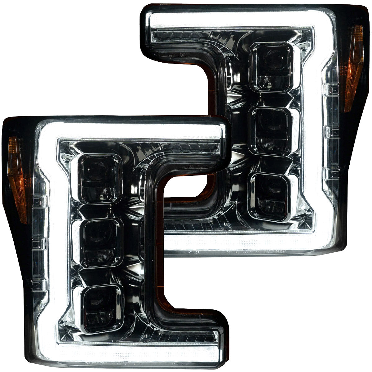 Ford 20-22 Super Duty LED Triple Projector Headlights w/ Ultra High Po ...