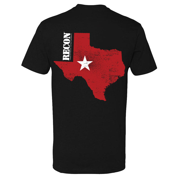 RECON Red Texas State with Logo T-Shirt - Black - GoRECON