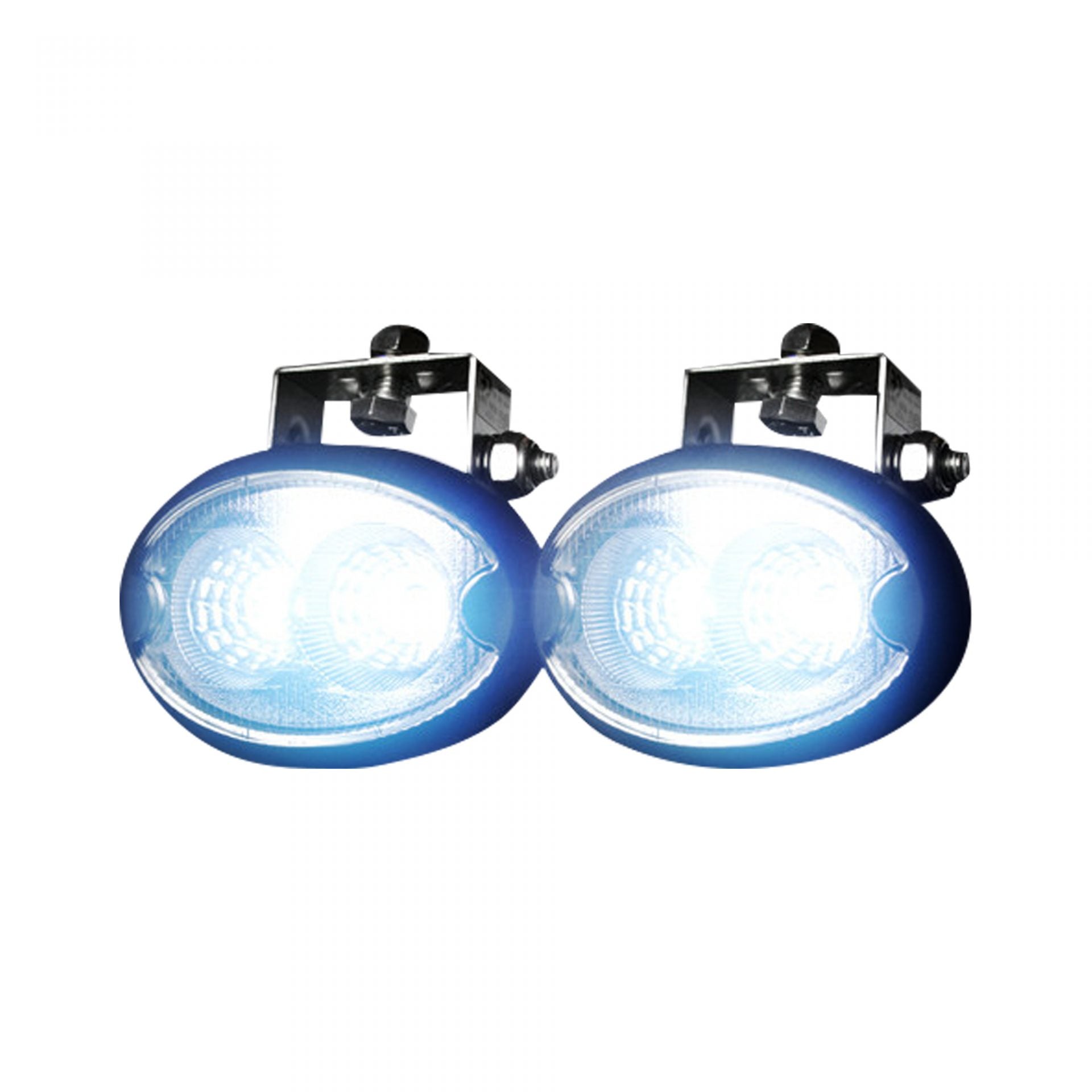 1100 Lumen Driving Light Kit 10W 6500K LEDs Chrome Oval Housing Clear ...