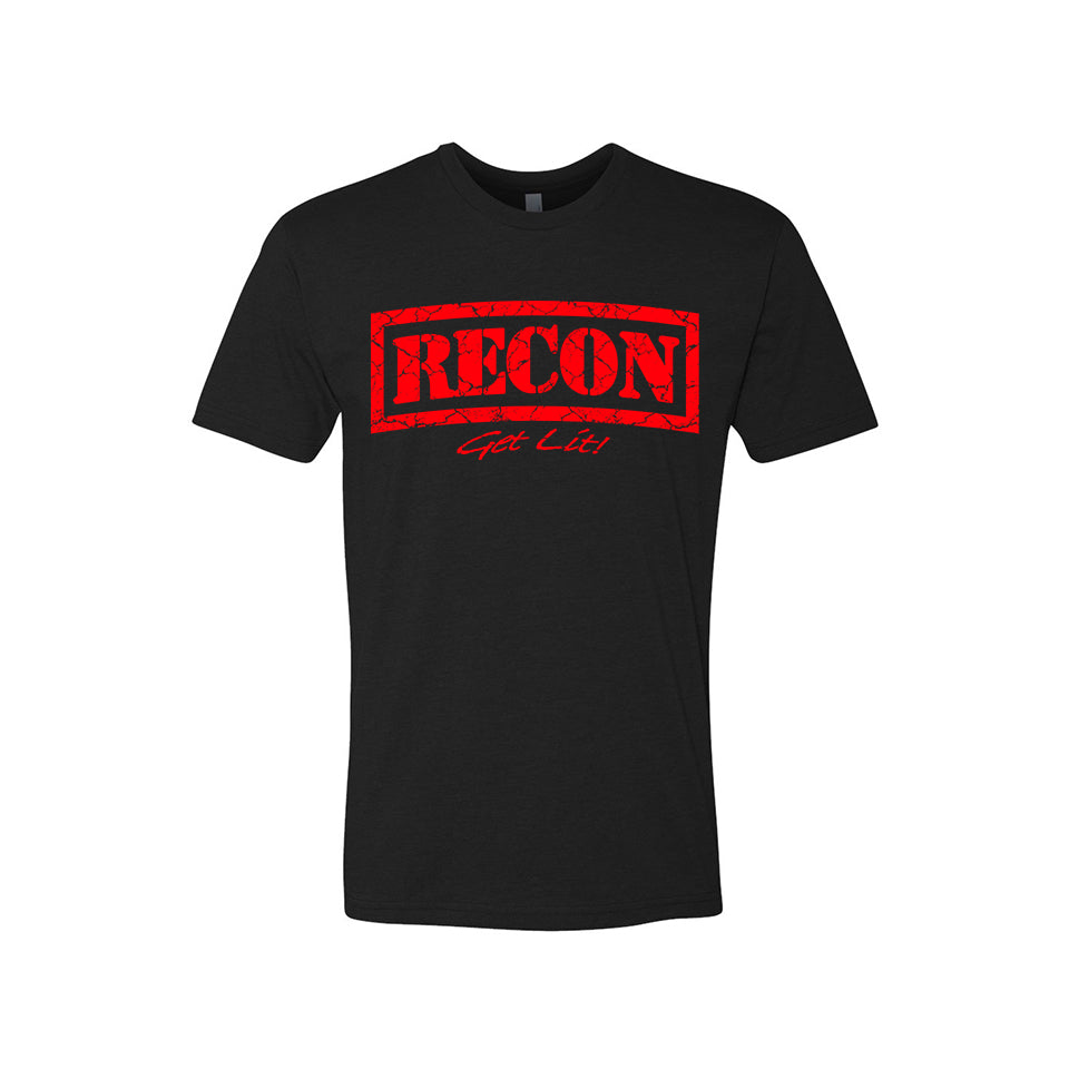 Short Sleeve | RECON Ranger Style Logo Shirt - XL / Black w/ Red Logo ...