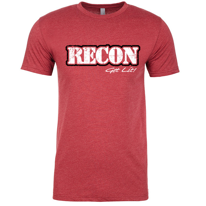 RECON Red Shirt with White Rock Black Outline - GoRECON