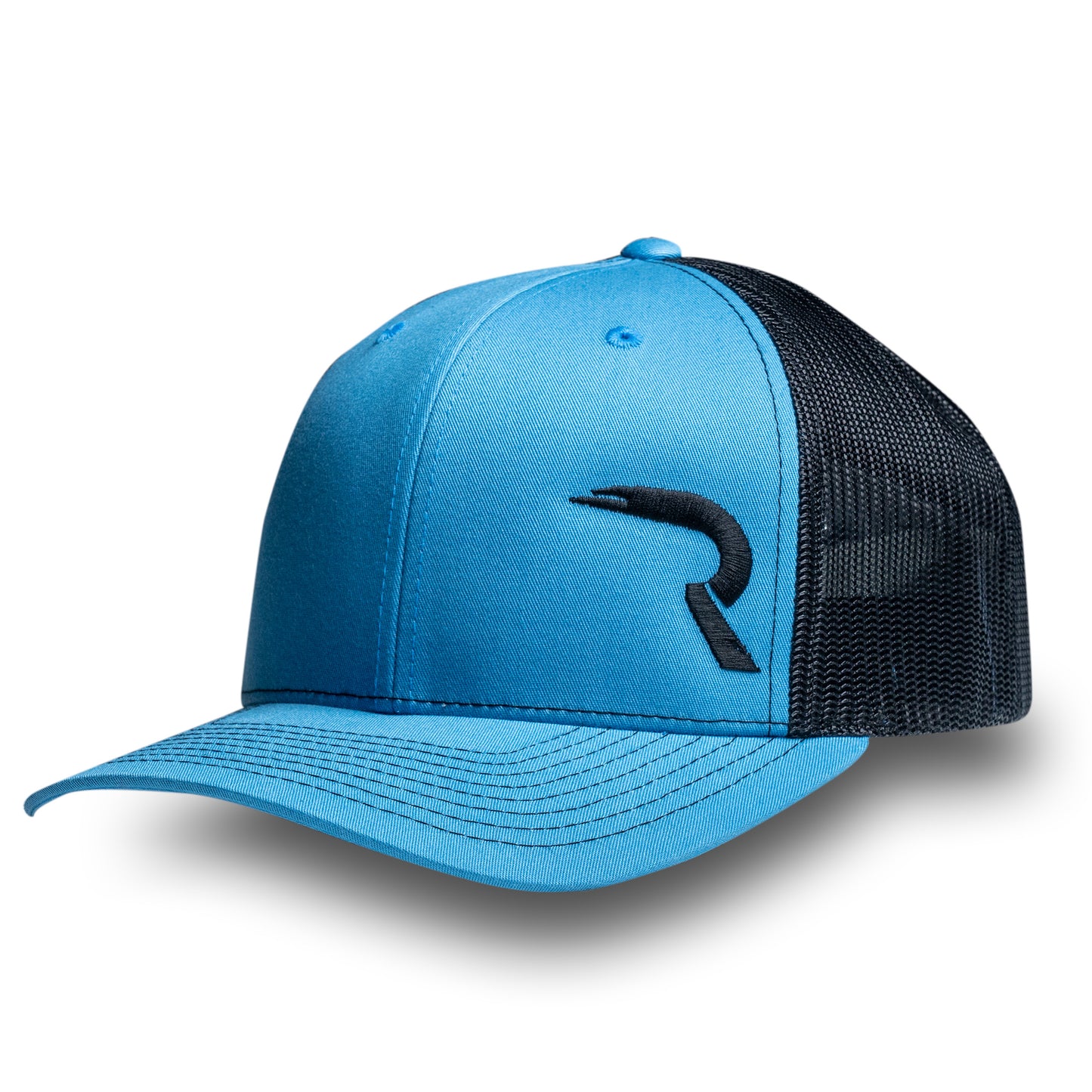 RECON "R" Trucker Snapback Hat - Columbia Blue / Black - GoRECON