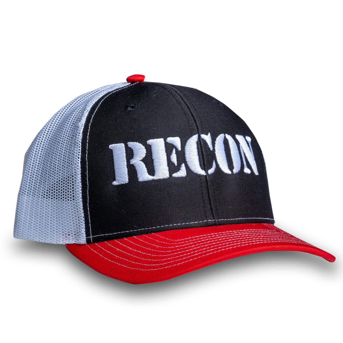 RECON Snapback Trucker Hat - Navy / White / Red - GoRECON